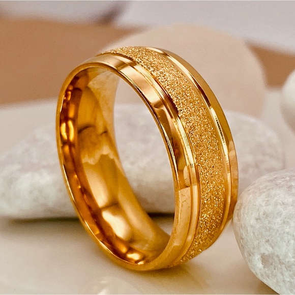 Luzy Jewelry | Accessories | Titanium Steel Minimalist Ice Matte Design ...